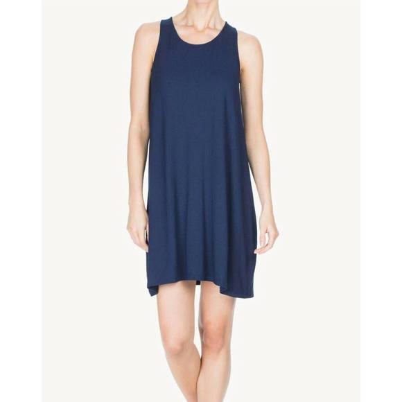 Lilla P | Dresses | New Lilla P A Line Back Neck Tie Mini Dress In Blue ...